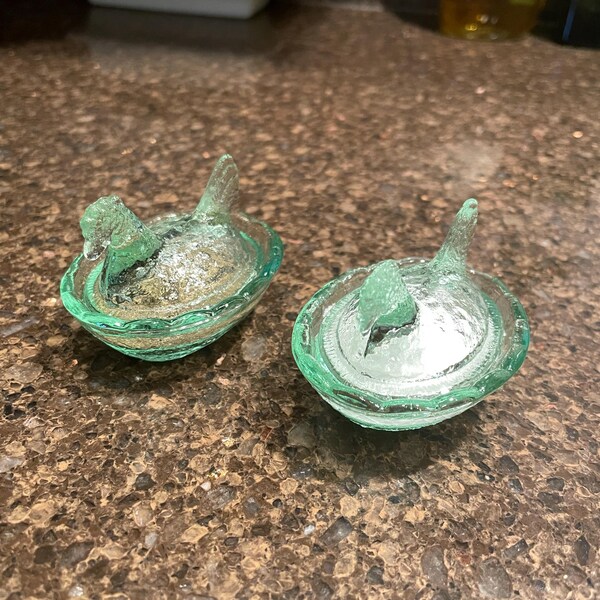 Green Jadeite Depression Style Glass Rooster Figurine Vintage ...