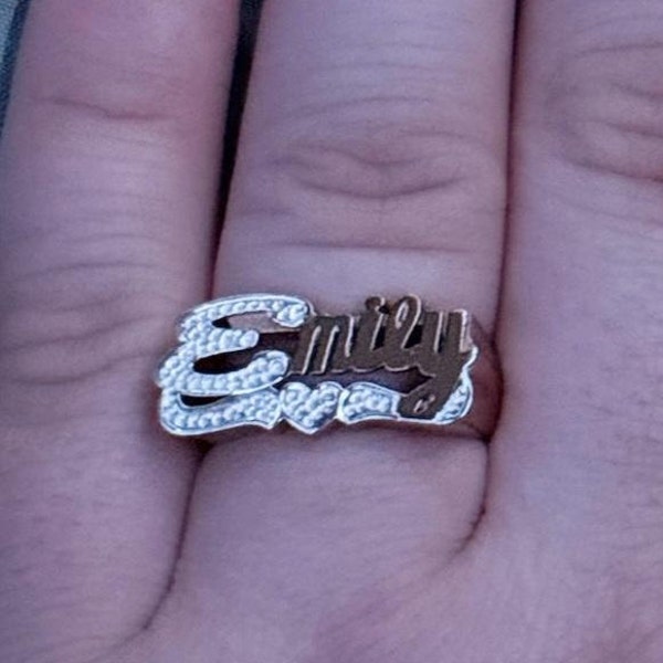 Personalized Name Ring | Diamond Cut | Personalized Ring | Free ...