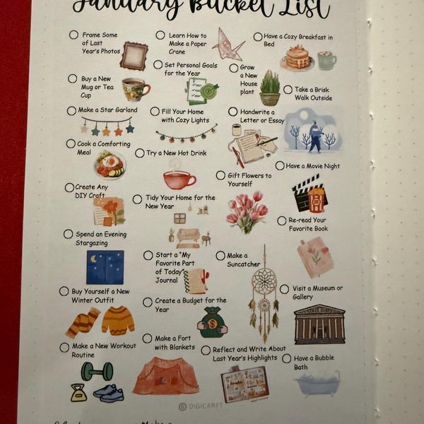 12 Monthly Bucket List Bullet Journal Bundle,monthly to Do List ...