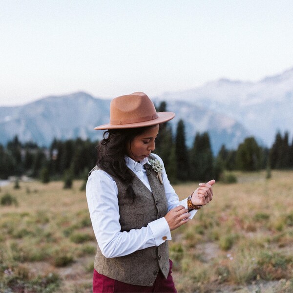 Grey Fedora Hat, Navajo Concha, Felt Hat, One Size Fits All, Mens and ...
