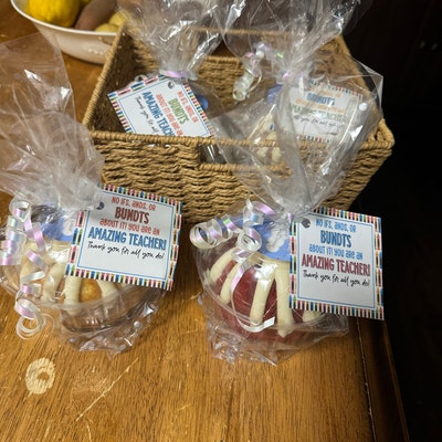 Teacher Appreciation Gift Tag, Teacher Bundt Cake Gift Tag, Bundt Cake ...