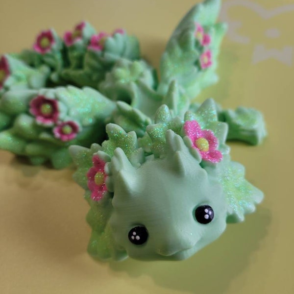 Articulated Axolotl Dragon 3D Printed Winged Fidget Toy, Flexi Design a ...