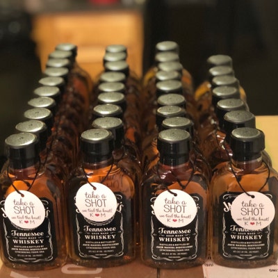 Take a Shot Mini 1.5 White Matte Small Label Tags Custom Wedding Favor ...
