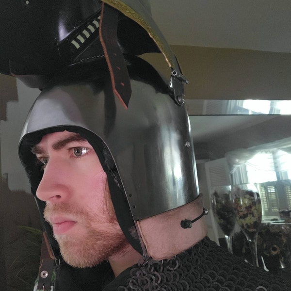 18GA Medieval Bascinet German Helmet Medieval German Salleta Helmet ...