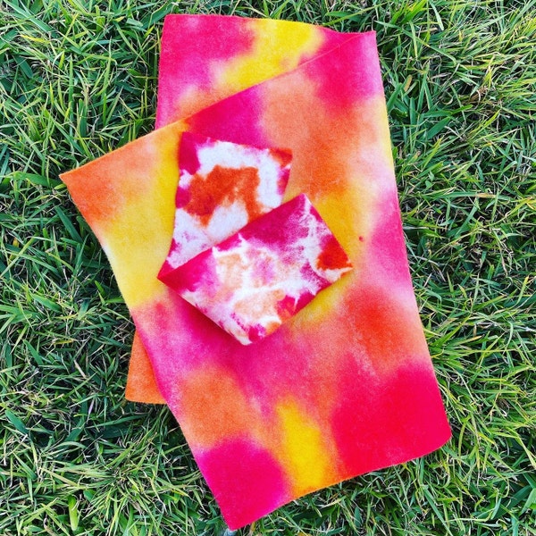 Tie Dyed Hand Made Wool Felt With an Assortment of Colours - Etsy