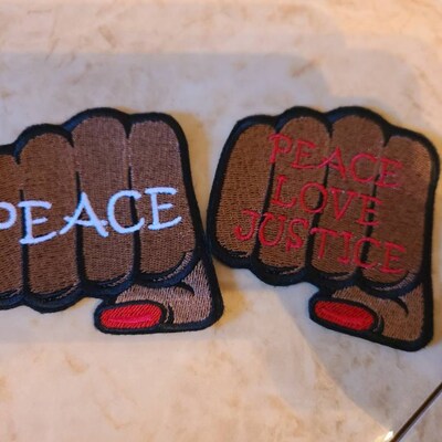 Fist Phrases Embroidered Patch Custom Fist Patches Power Patch Blm ...