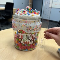 Personalized Funny Glass Candy Jar for Emotional Support, Custom Office ...