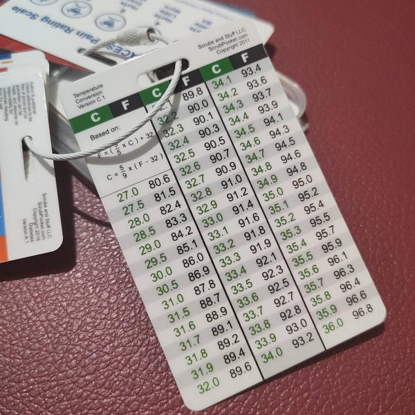 Temperature Conversion Badge Card Vertical Accessory for Nurse ...