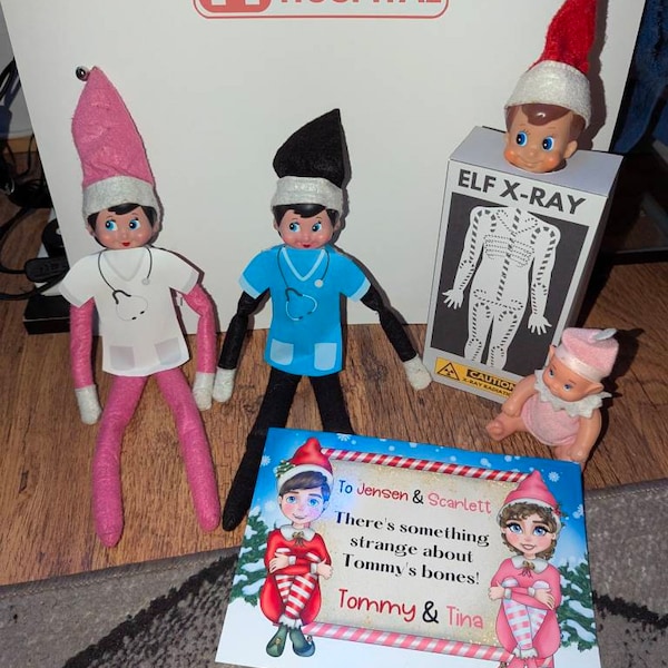 Printable Elf X-ray Props, Christmas Elf Doctor Scene, Xmas Elf ...