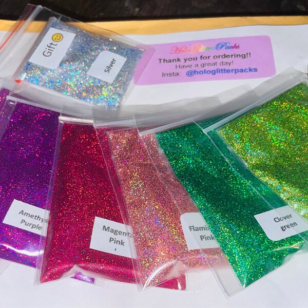 Fine Rainbow Holographic Glitter Mix Packs ( You Pick the Amount and ...