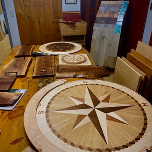Wood Compass Inlay admiral Wooden Floor Inlay - Etsy