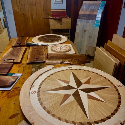 Wood Compass Inlay admiral Wooden Floor Inlay - Etsy
