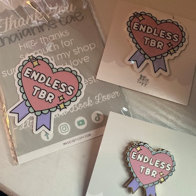 MINI Endless TBR Book Club Sticker L Bookworm Sticker - Etsy