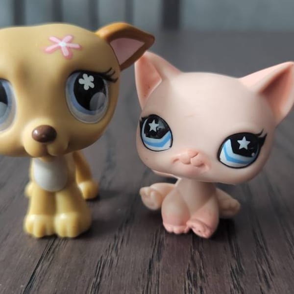 Littlest Pet Shop Dog LPS Blind Bag Pink Husky #1793 Glitter #2297 Blue ...