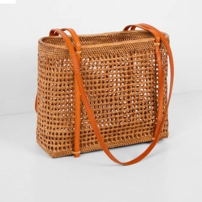 Rattan Bag With Wallet Model Bali Bag Straw Bag for Women Handwoven ...