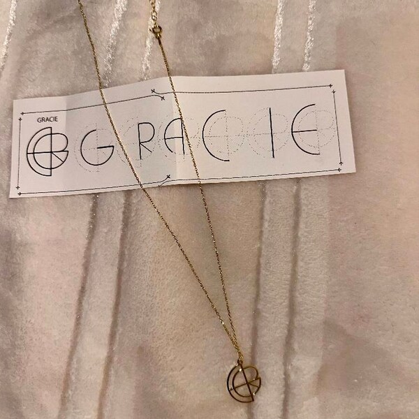 Name Logo Necklace, One of a Kind Gift for Her, Birthday Gift for Her ...