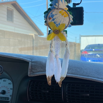 Custom Crystal Car Charm, Macrame Crystal Car Hanger, Crystal Car ...