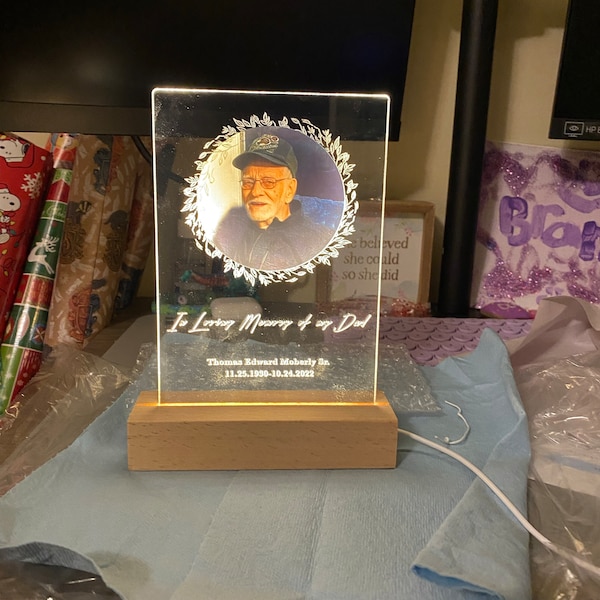 Custom Personalized Photo Picture LED Wood Stand Night Light Lamp in ...