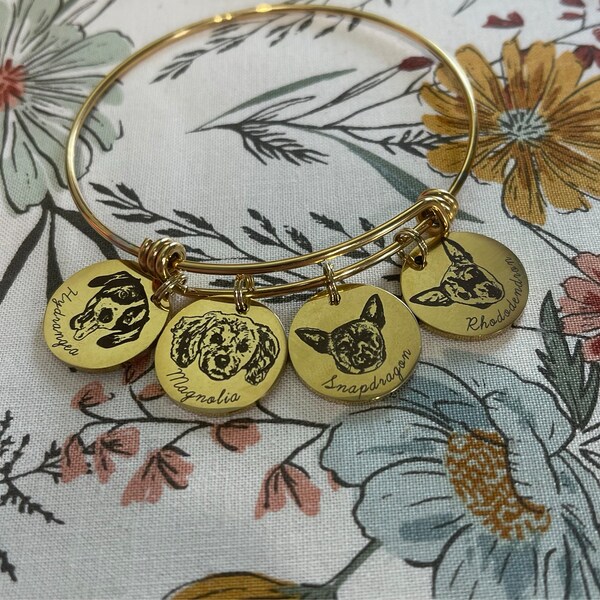 Personalized Pet Gifts Custom Pet Portrait Bracelet Women Pet Jewelry ...