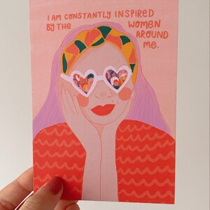 Inspiring Women Illustrated Postcard Feminist Art Positive Quote - Etsy