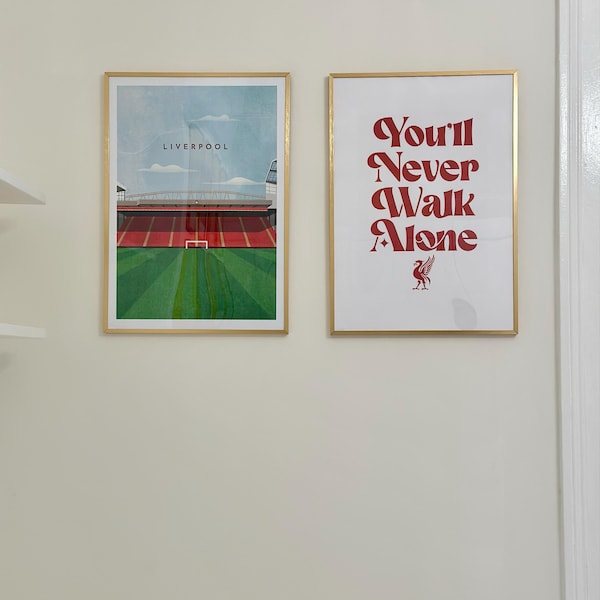 Liverpool You'll Never Walk Alone Poster | Football Soccer Art | LFC ...