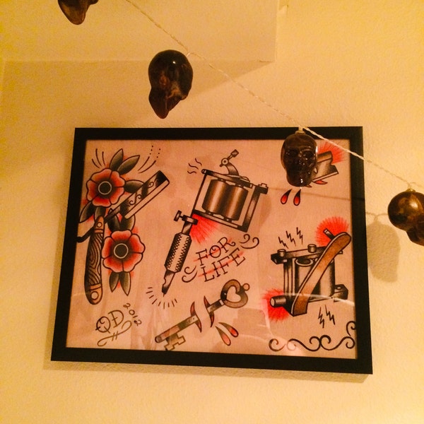 Razor and Tattoo Machine Flash Sheet - Etsy