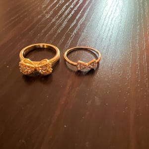 10k Solid Gold Custom Name Double Finger Ring Personalized Two Finger ...