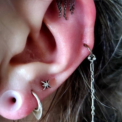 Hidden Helix Piercing 16g F136 Implant Grade Titanium Hammered Bar ...