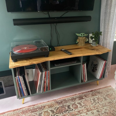 RECORD/VINYL/MEDIA Unit Live Edge English Oak Custom Colour - Etsy