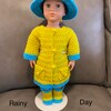 18" Doll Raincoat Crochet PDF Pattern, Doll Rain Hat Pattern, Doll Rain ...