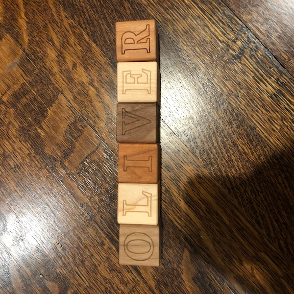 Personalized Wooden Name Block Sets - Natural Wood Toys, Hardwood ...