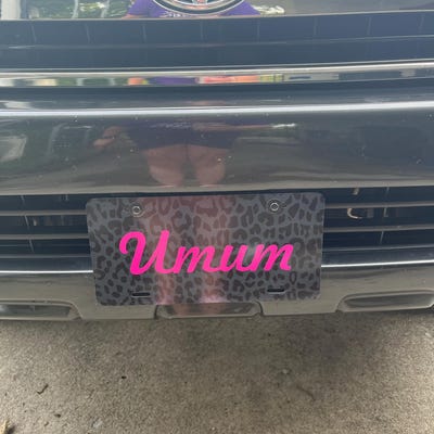 Personalized Monogram License Plate Black and Black Leopard Licence Tag ...