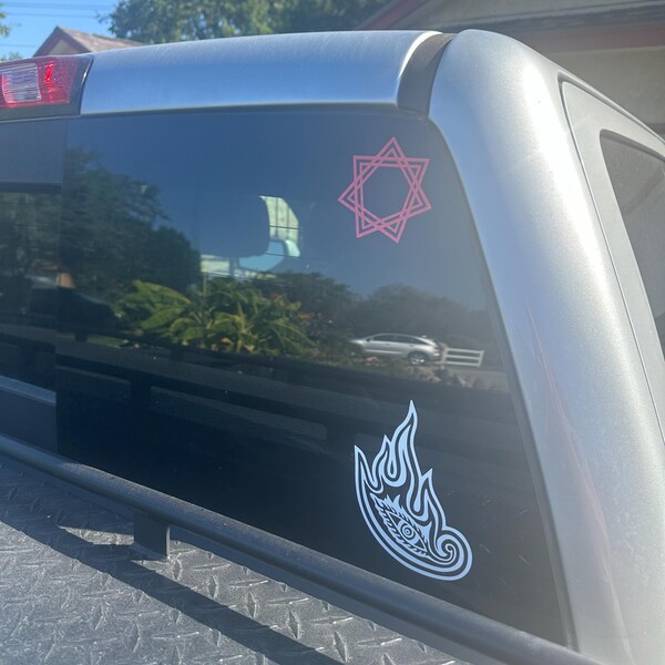 DOUBLE HEPTAGRAM Decal Vinyl Sticker //red: Matte, Metallic, or ...