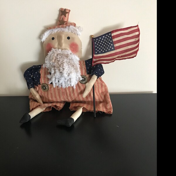 Uncle Sam EPATTERN- Primitive Country Americana Cloth Doll Craft ...