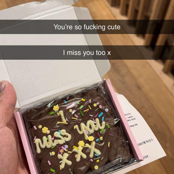 Mini Heart Brownie Slab / Postal Brownies / Letterbox Brownies / Love ...