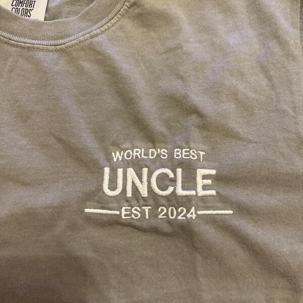 Uncle T-shirt, Worlds Best Uncle Embroidered Shirt, Custom Uncle Shirt ...