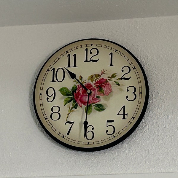 Rose Wall Clock, Whisper Quiet, Comes in 8 Sizes, Lifetime Warranty - Etsy
