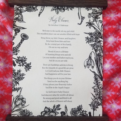 Dear Mother Poem OR Any Poem or Letter Custom Canvas With Wood Poster ...