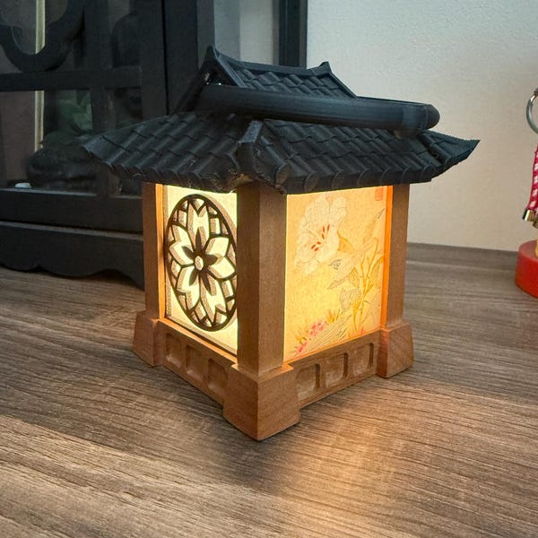 HANJI Paper Door Lamp Korean Traditional Window Art, Mood Light, Wooden ...
