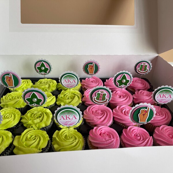 AKA Cupcake Toppers-aka Cake Topper-aka Paraphernalia-aka Sorority-aka ...