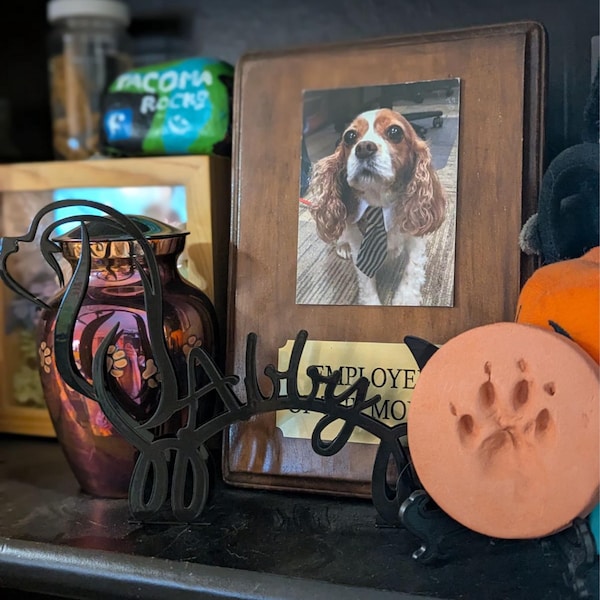 Cavalier King Charles Spaniel Metal Table Sign, Minimalist Sculpture ...