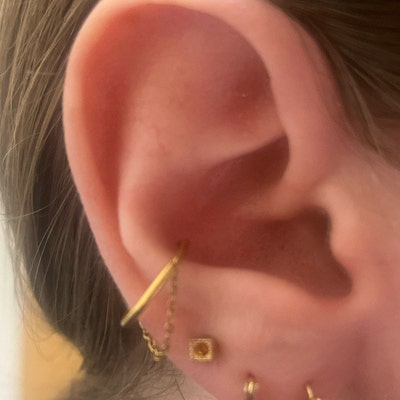 ASTM F136 Hoop With Chain Conch Hoop, Conch Earring, Conch Clicker ...