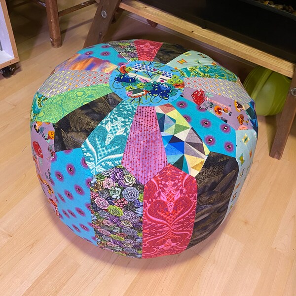 Patchwork Pouf PDF Sewing Pattern Moroccan Ottoman Pattern - Etsy