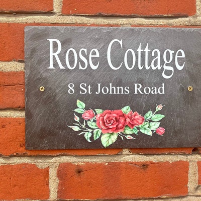 Rustic Lavender Slate House Sign Farmhouse Plaque Door Number - Etsy