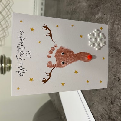 Personalised Footprint Christmas Tree Card Kit You Are a Star Mummy ...