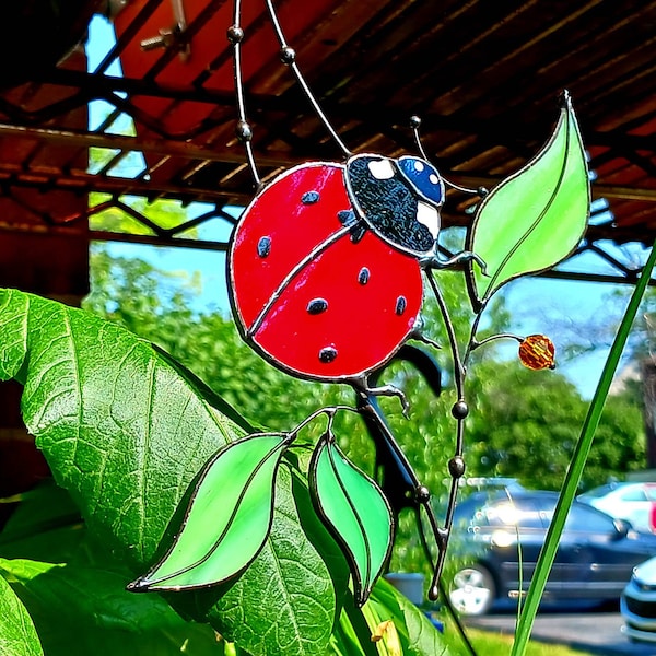 Ladybug Gifts Stained Glass Window Hangings House Warming Gifts New ...