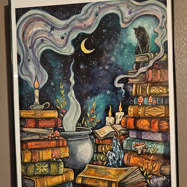 Little Witch , Print, 8x10 Inches - Etsy