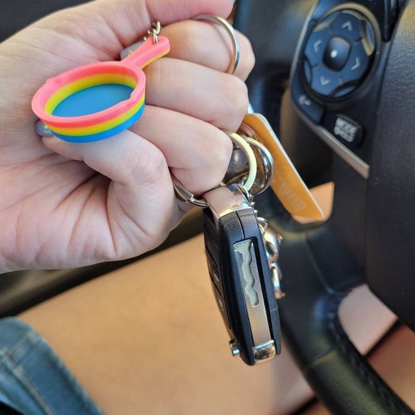 Pansexual Pride Keychain, PAN PAN, Subtle LGBTQ+ Pride, Punny Cute ...