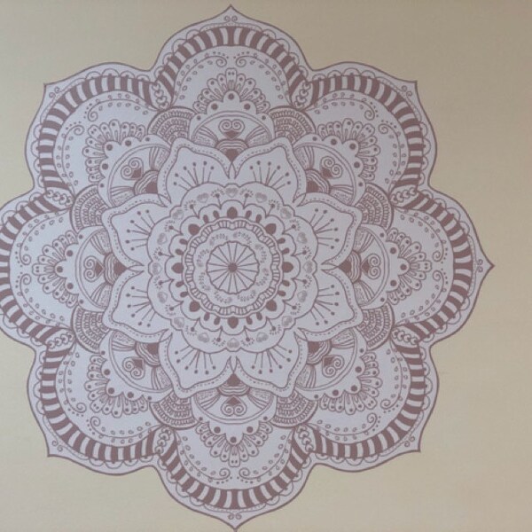 Yoga Studio Design, Large Mandala Sticker, Vinyl Wall Decal, Mandala ...