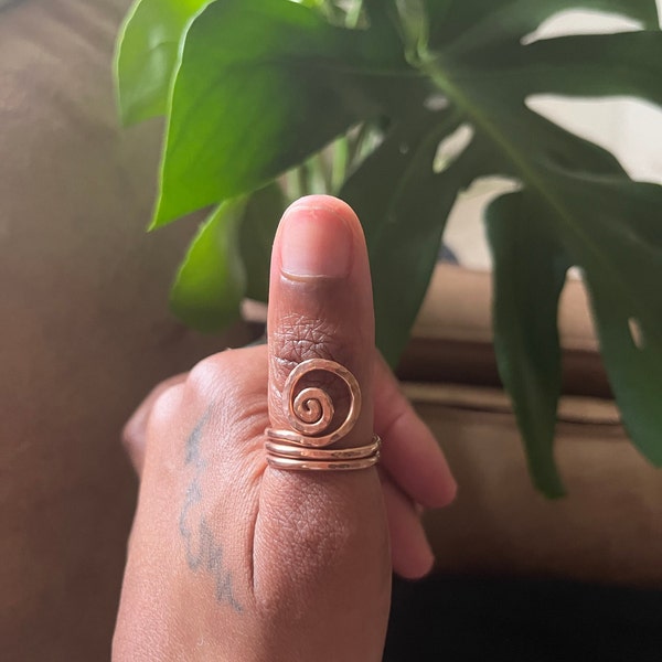 Hand Hammered Copper Wave Ring, Textured Copper Ring, Midi Ring,healing ...